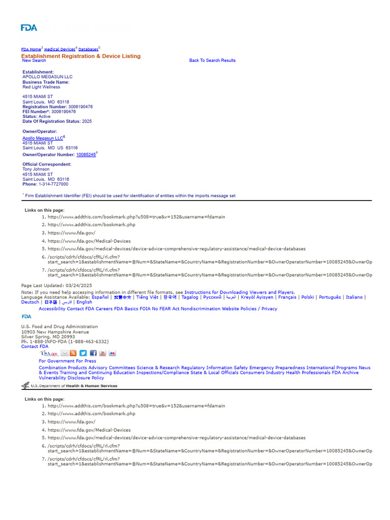 Establishment Registration & Device Listing | PDF | Food And Drug ...