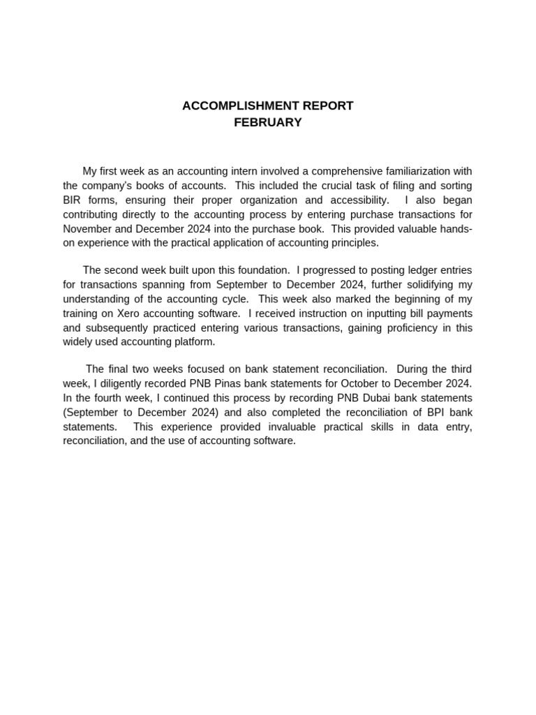 Accomplishment Report | PDF | Accounting | Business