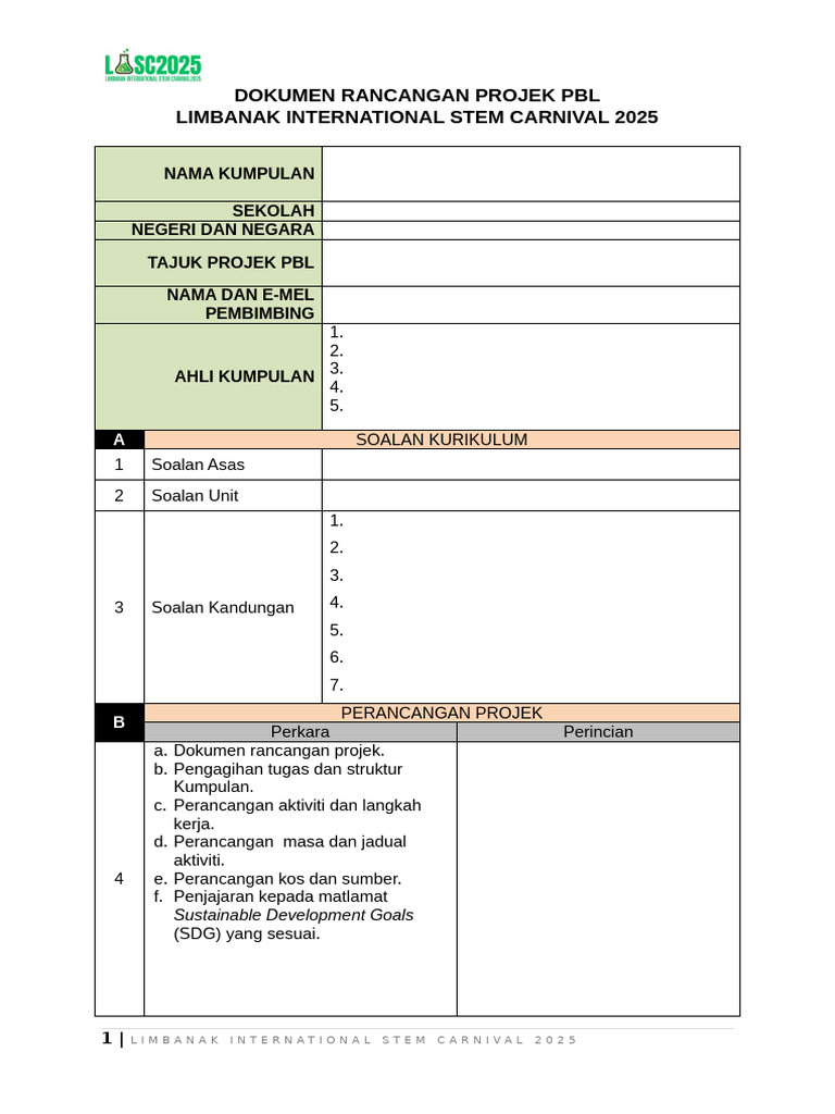 Dokumen Rancangan Projek PBL - Malay | PDF