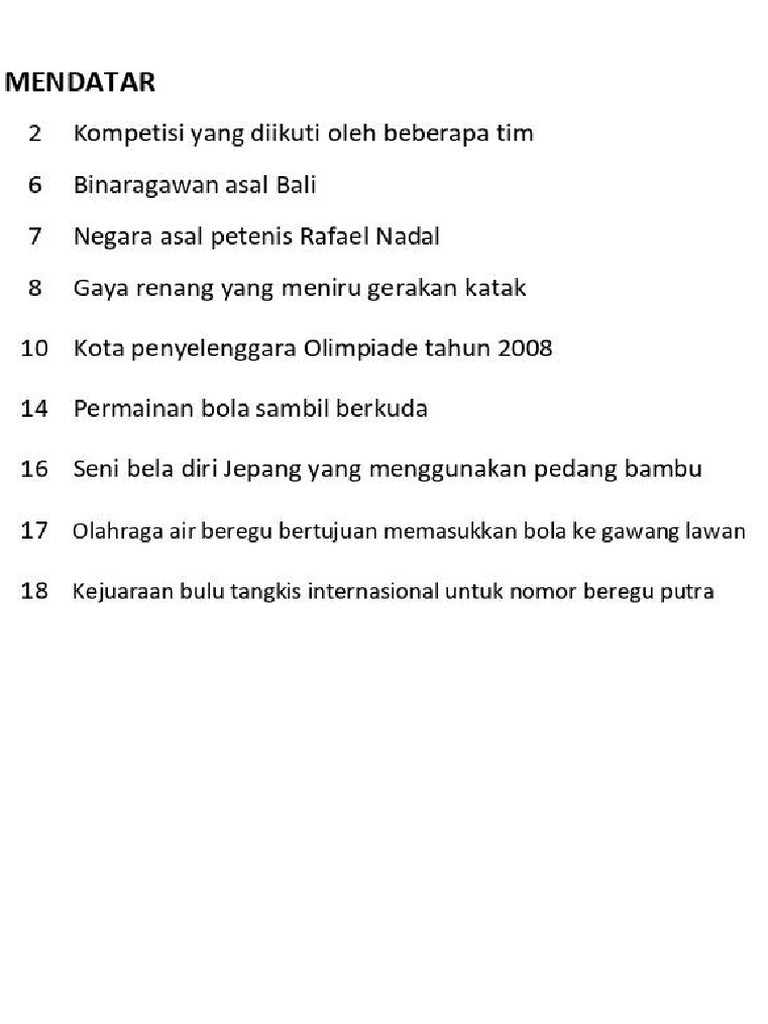 Soal Mendatar | PDF