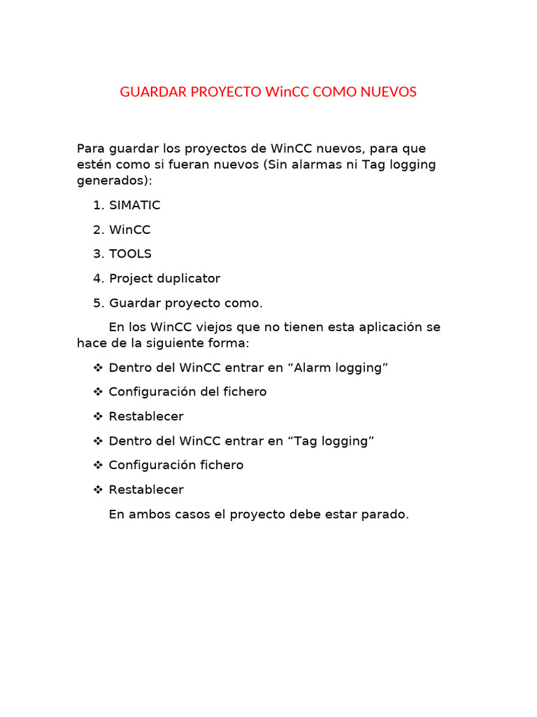 Guardar Proyectos Del WinCC Como Nuevos | PDF