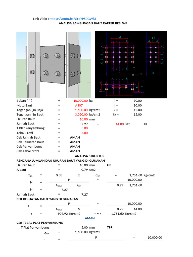 158 Sambungan Baut Rafter Baja | PDF