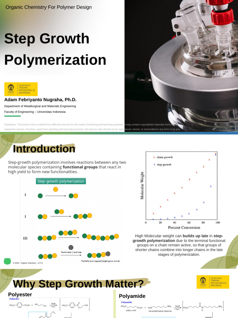 Modul 2 - Step-Growth Polymerization | PDF | Polymerization | Amide