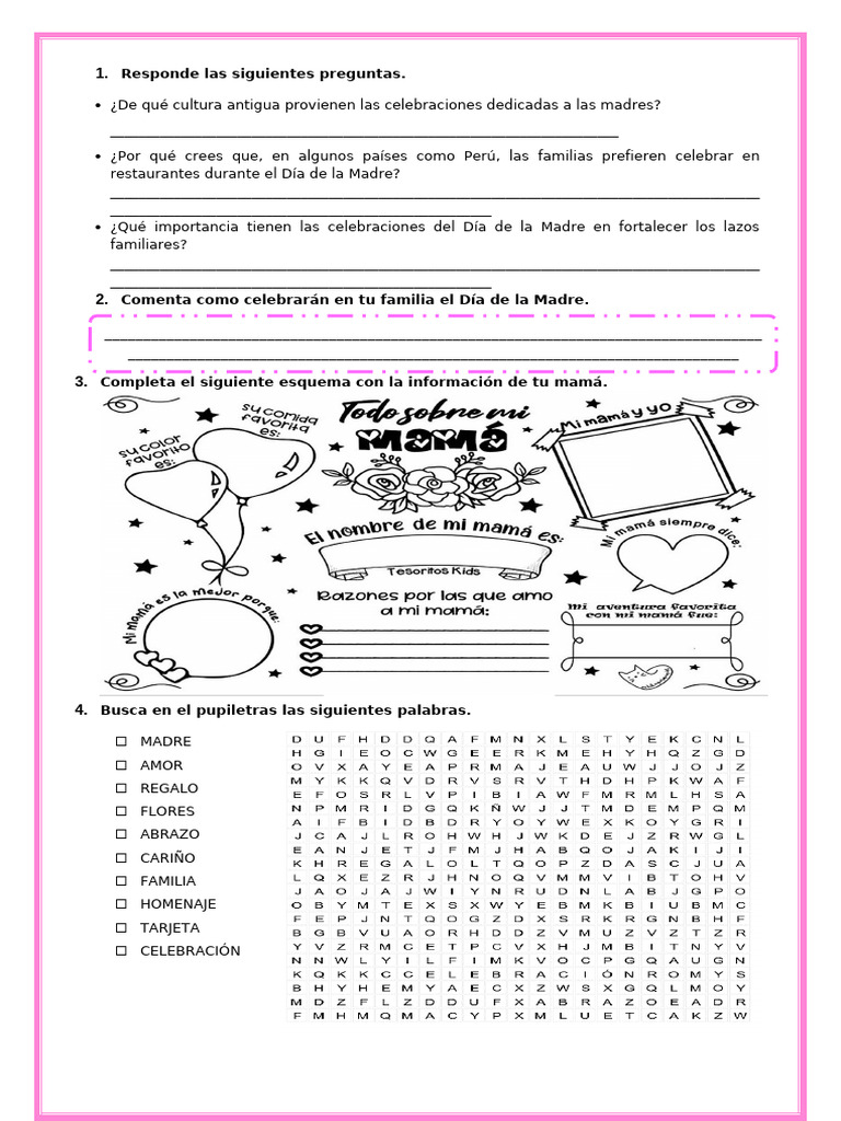 ficha-CONOCEMOS LA HISTORIA DEL DÍA DE LA MADRE | PDF