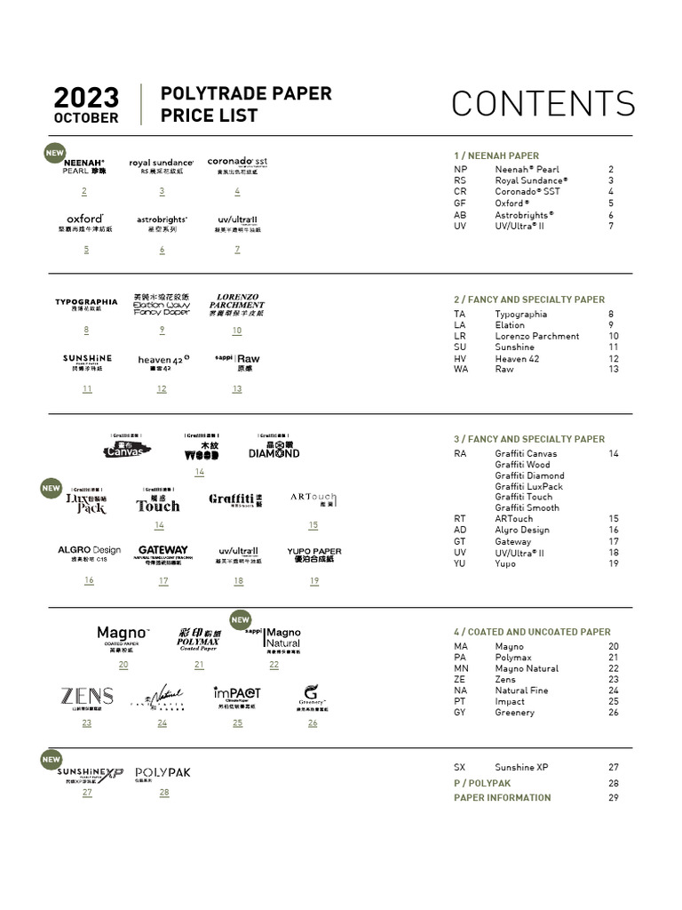 Polytrade Paper Price List 2023 | PDF | Printing Materials | Paper
