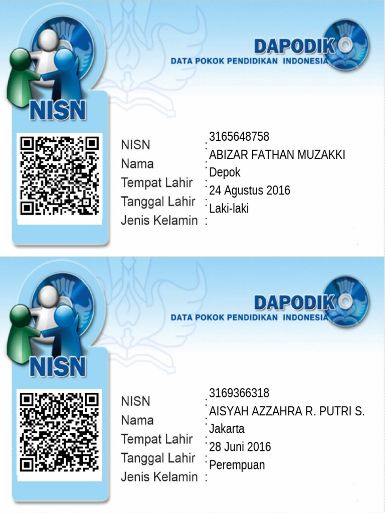 Kartu Nisn (Jadi) | PDF