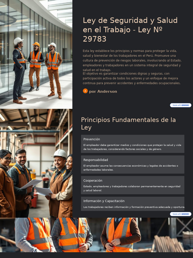 Ley de Seguridad y Salud en El Trabajo Ley No 29783 | PDF | Seguridad y salud ocupacional ...