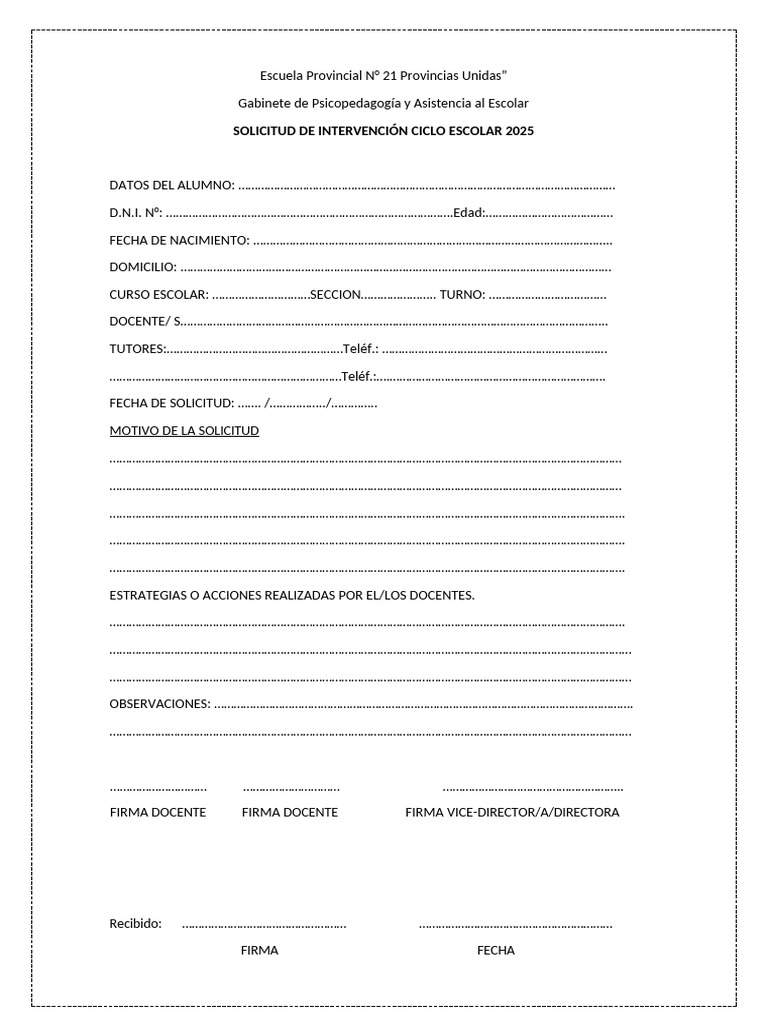 Ficha Solicitud de Intervencion 25 | PDF