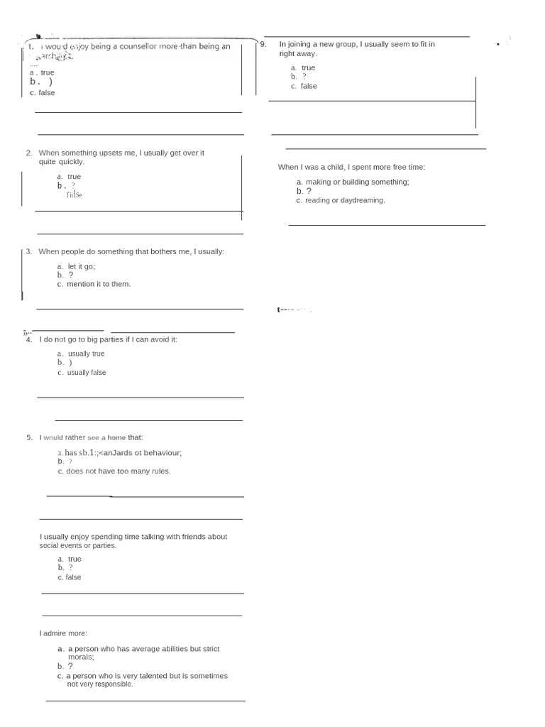 Personality Test Scanned | PDF
