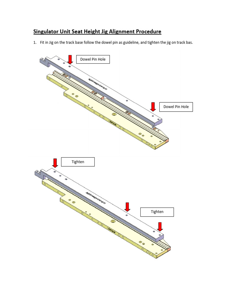 Singulator Unit Seat Height Jig Alignment Procedure | PDF