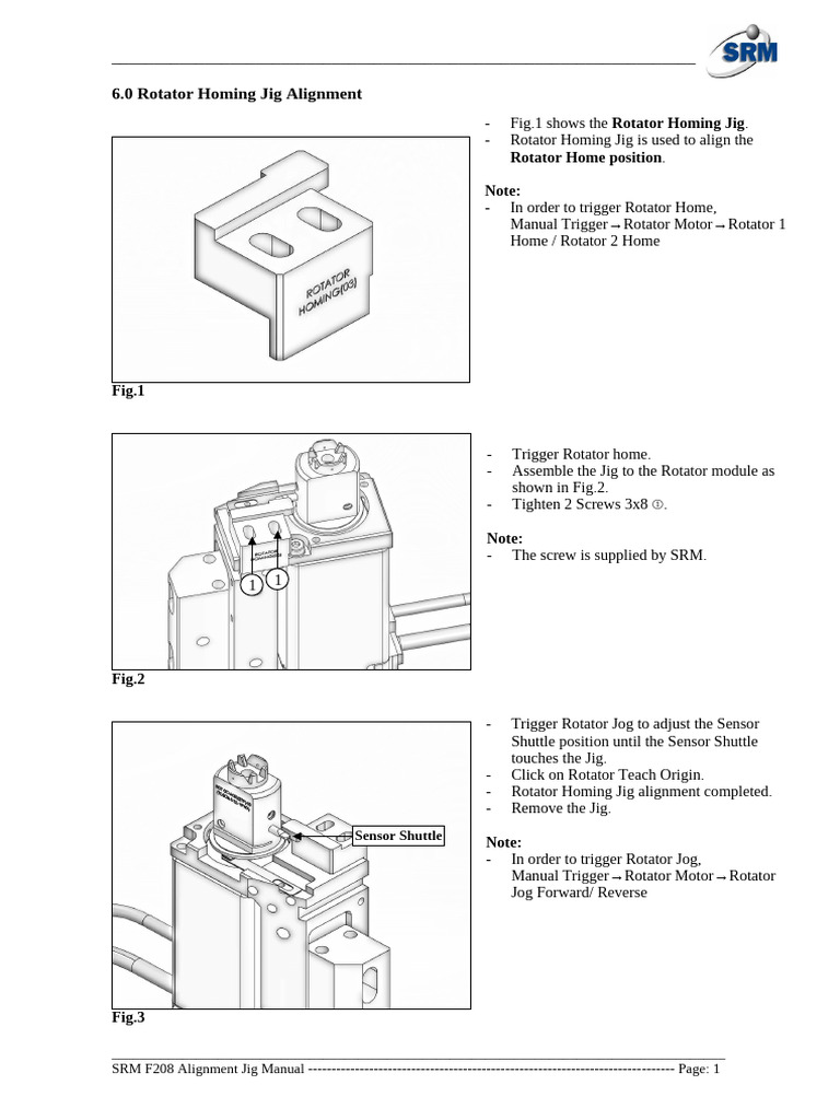 Rotator XD 03 Homing Jig Alignment | PDF