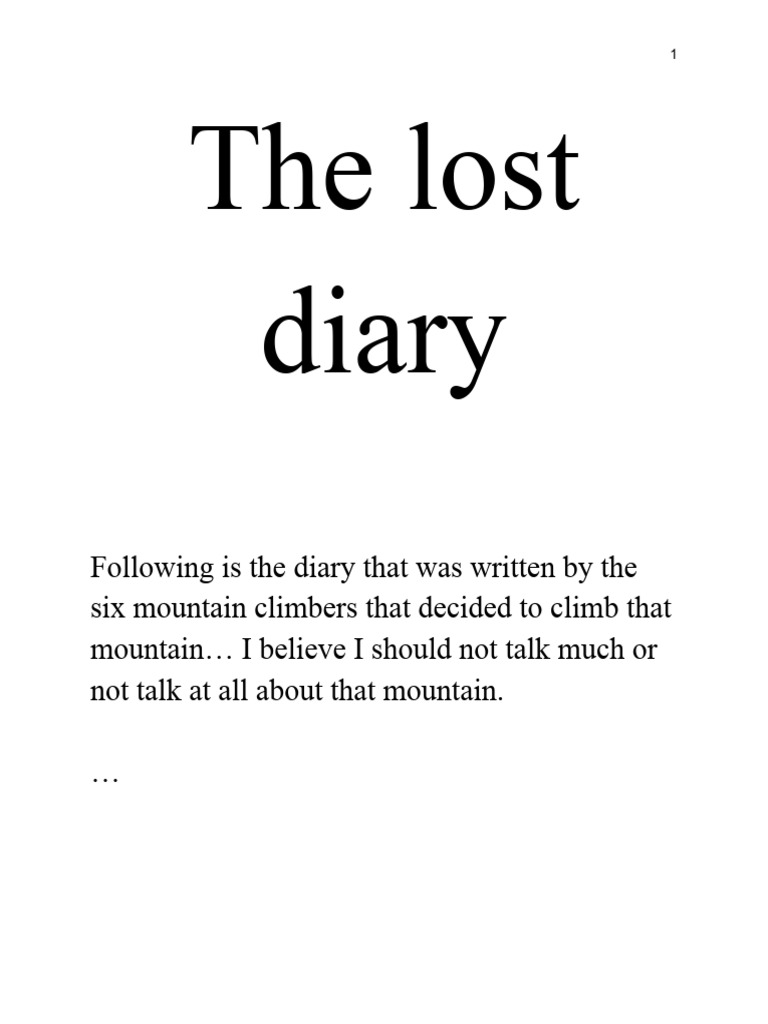 Lost Diary | PDF
