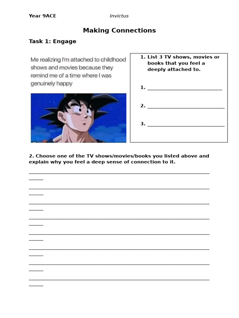 Invictus - Making Connections | PDF