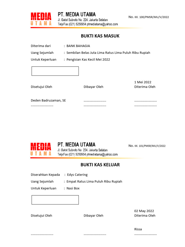Kas Masuk Keluar | PDF