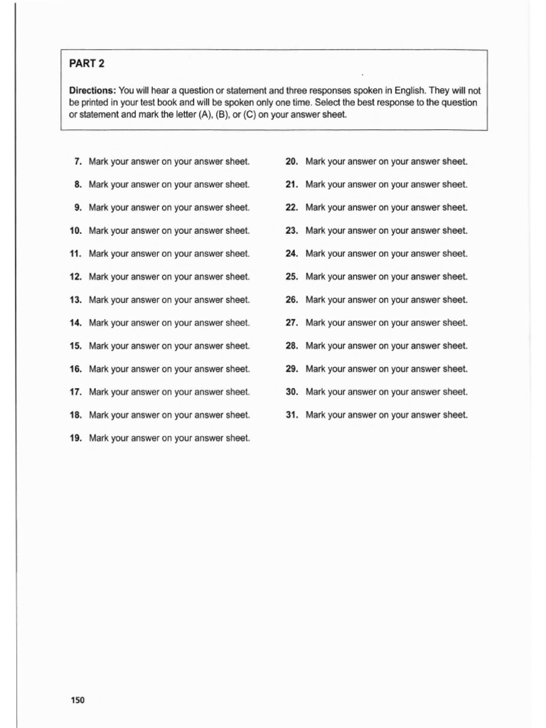 Answer Sheet | PDF