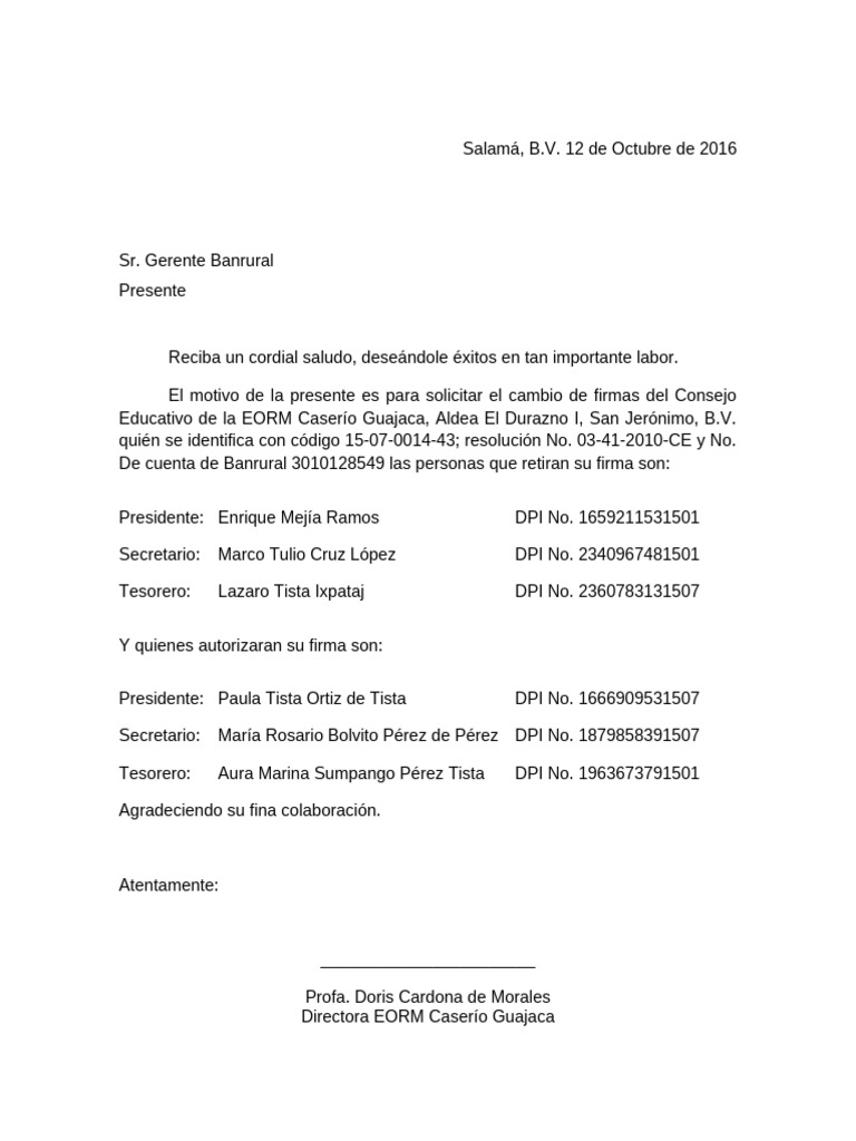 Cambio de Firmas | PDF