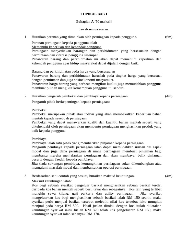 Soalan Latihan Topikal | PDF