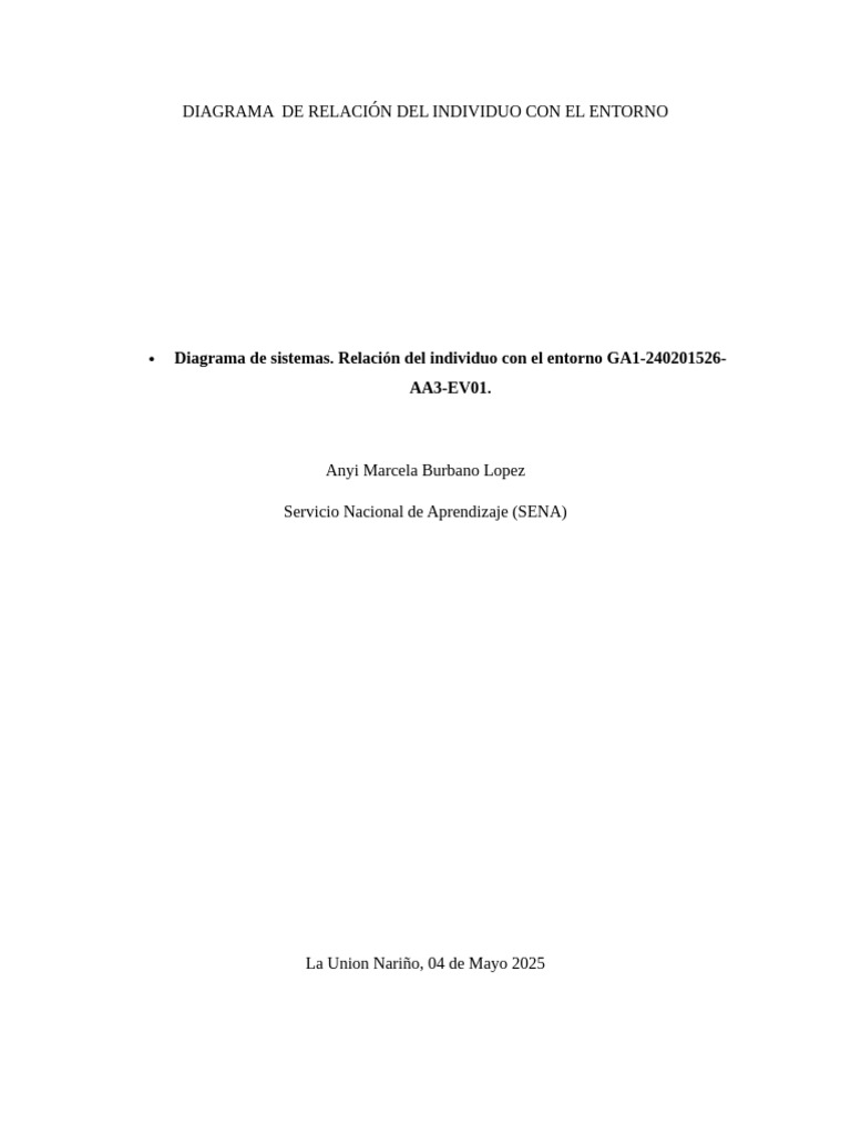 Diagrama de Relación Del Individuo Con El Entorno | PDF