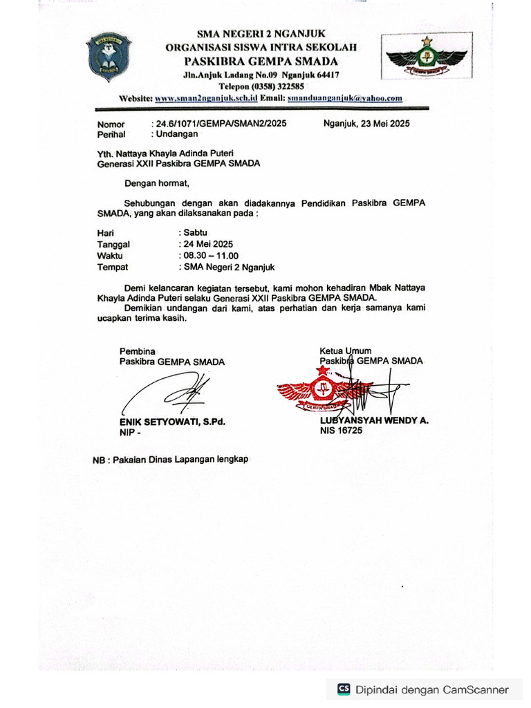 Surat Undangan Mbak Nattaya | PDF