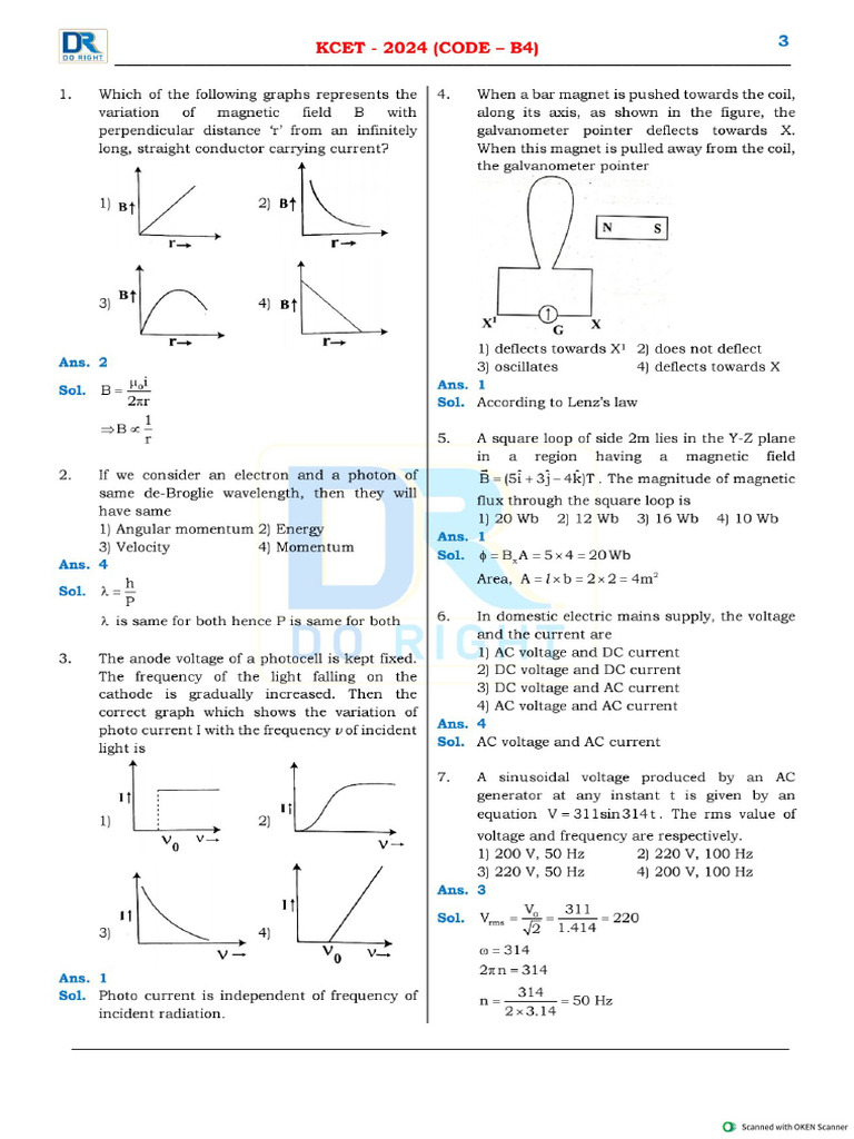 DR Physics Kcet 2025 | PDF