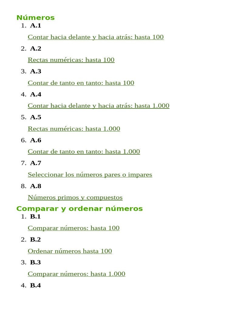 Contenidos Tercero Mate | PDF | División (Matemáticas) | Multiplicación