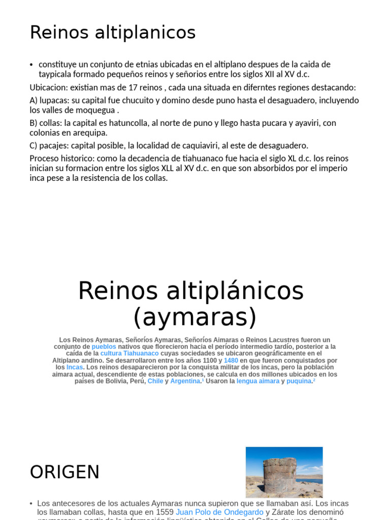 Reinos Aymaras en el Altiplano Andino | PDF | Cultura de las Americas ...