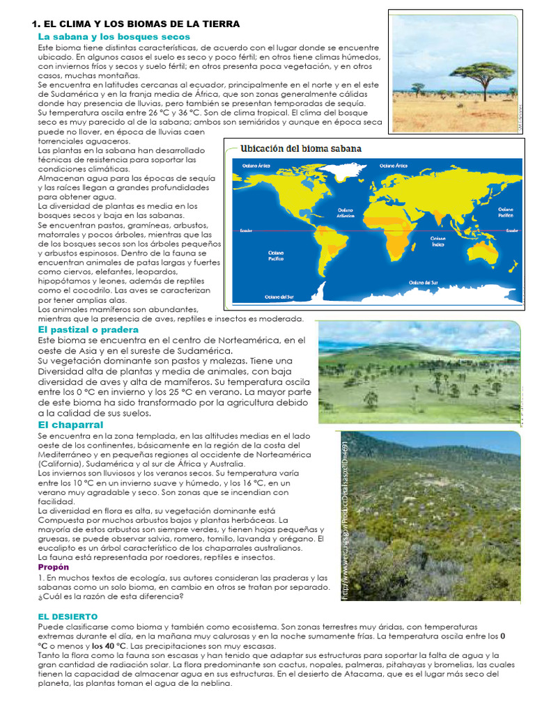 EL CLIMA Y LOS BIOMAS DE LA TIERRA - Sabana y los bosques secos. 9nos ...