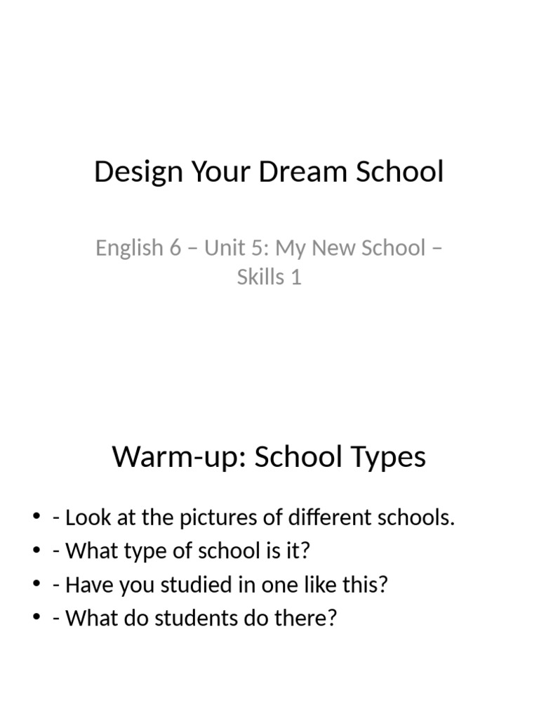 Design Your Dream School | PDF