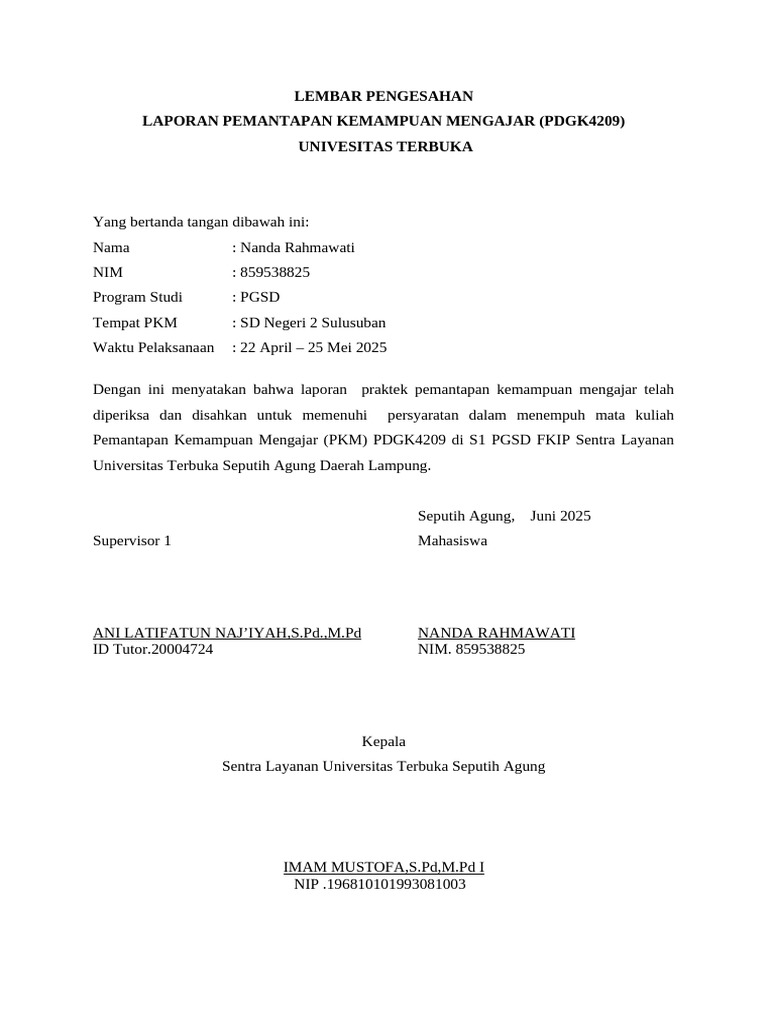 LEMBAR PENGESAHAN PKM Fiks | PDF