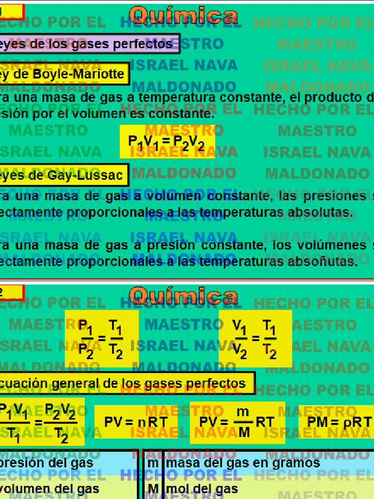 LEYES DE LOS GASES PERFECTOS D91.pps - 20240930 - 140302 - 0000 | PDF