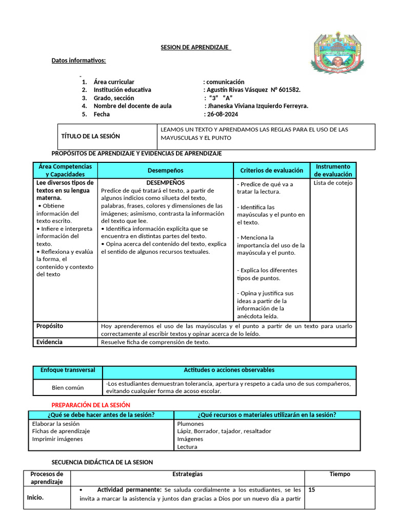 Uso de La Mayuscula. | PDF | Aprendizaje