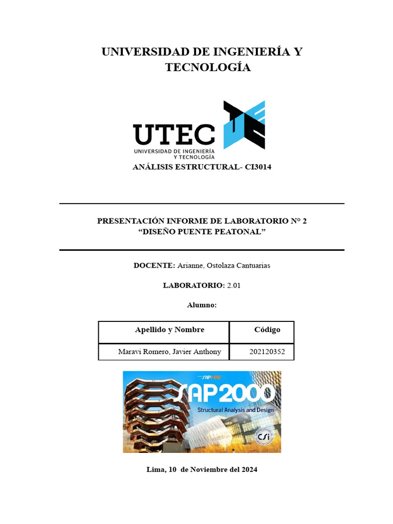 Lab02 Estructuras | PDF | Diseño | Puente