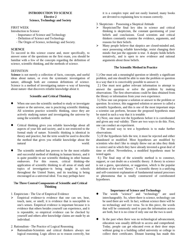 SCIENCE AND TECHNOLOGY-1st | PDF | Science | Scientific Method