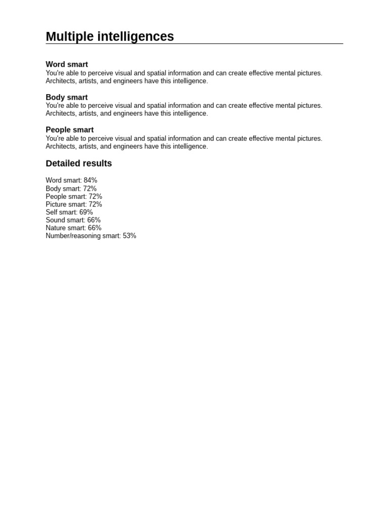 Multiple Intelligences | PDF