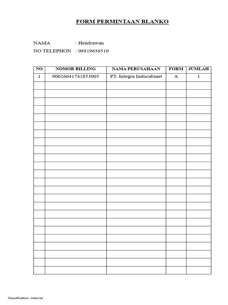 Form Permintaan Blanko 14-03-2025 | PDF