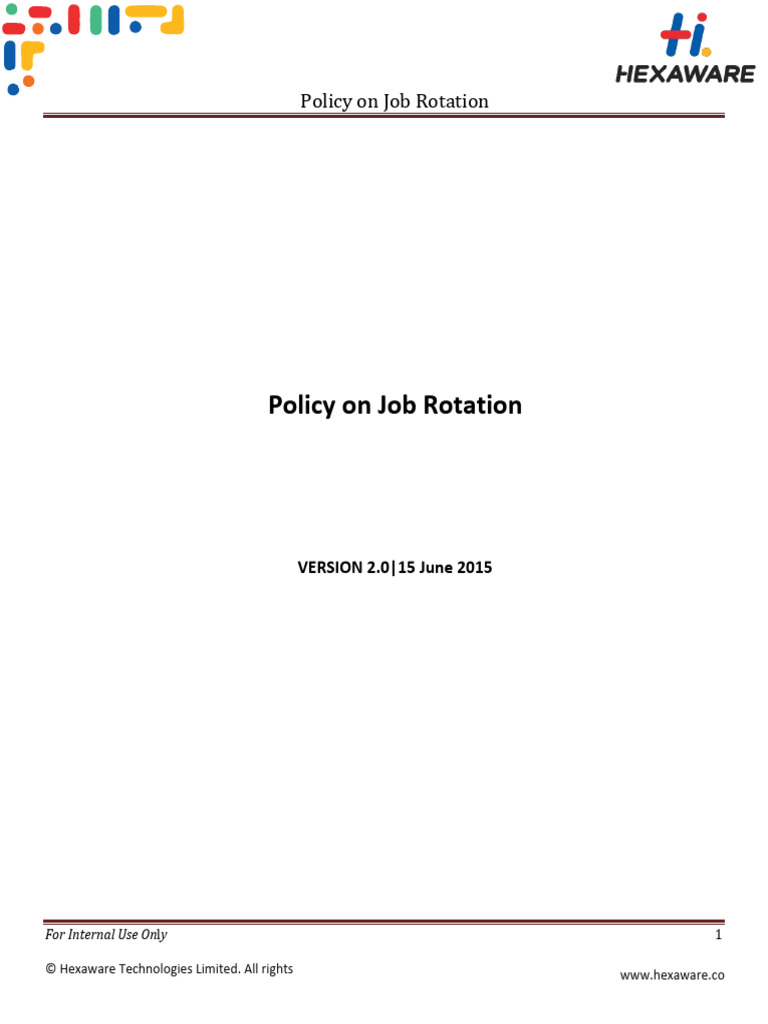 policy_on_job_rotation_v_2 | PDF | Employment | Business