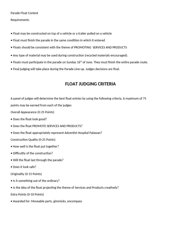 Float Criteria | PDF
