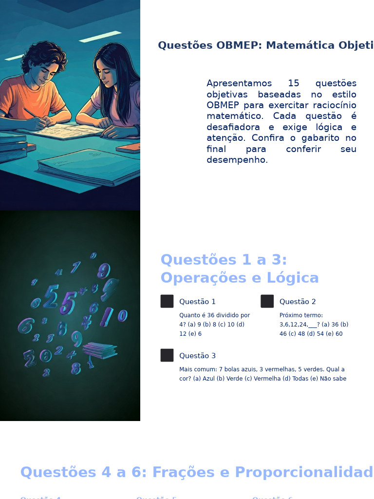 Questoes OBMEP Matematica Objetiva Imprimir | PDF | Triângulo | Matemática