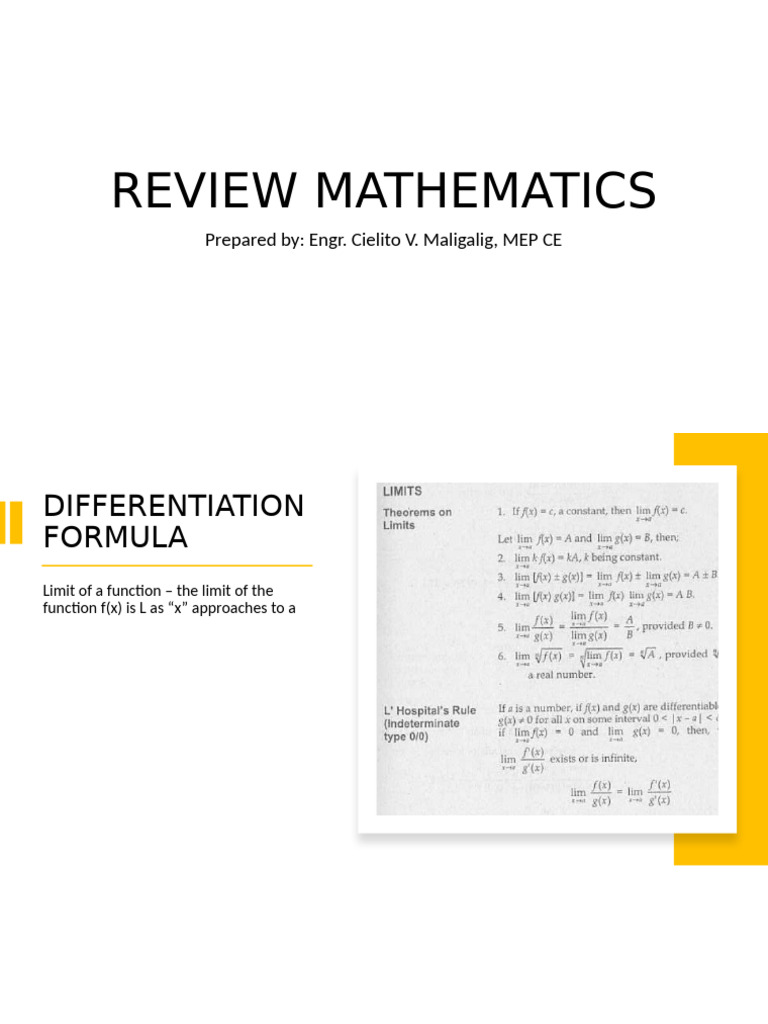 REVIEW MATHEMATICS Module3 | PDF | Derivative | Curvature