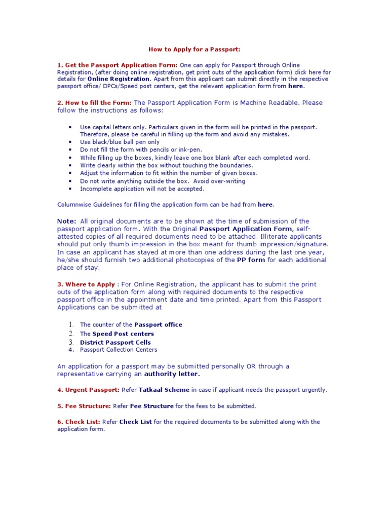 Passport Application Process Guide | PDF | Career & Growth | Finance ...
