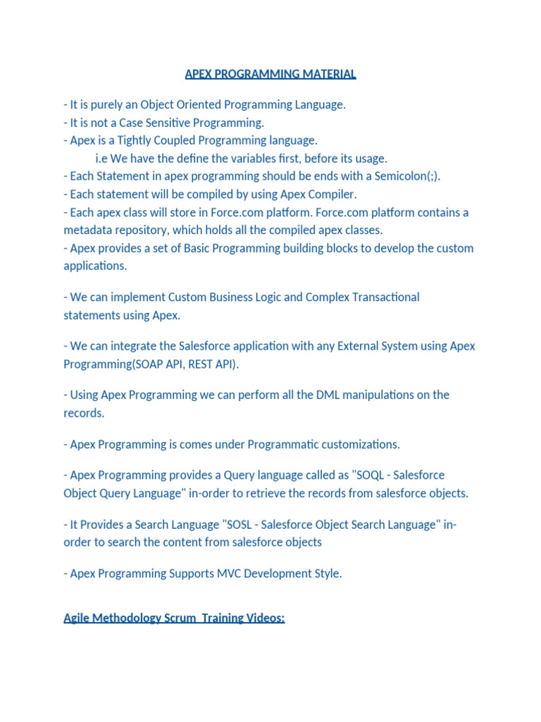 Apexprogrammingmaterial 1 1 1 Pdf Data Type Constructor Object Oriented Programming