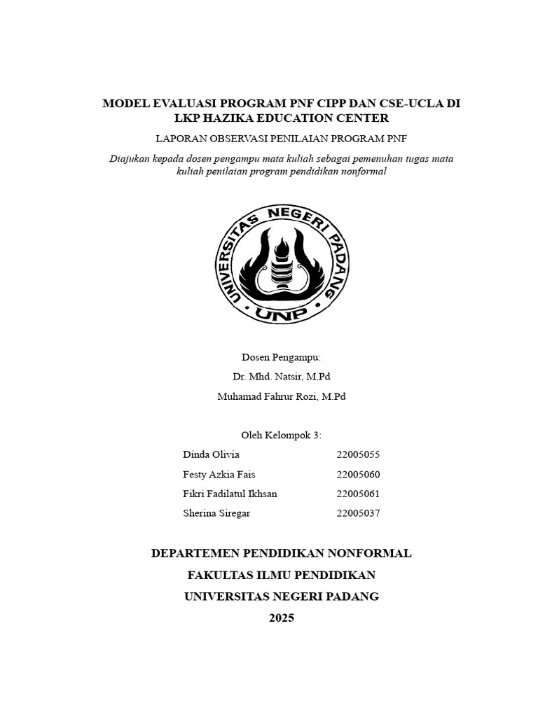 Laporan Mata Kuliah Penilaian Program PNF | PDF