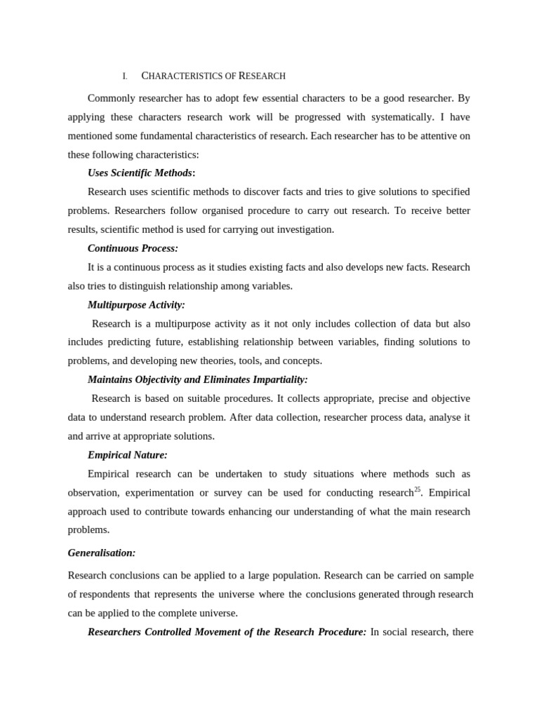 Essential Characteristics of Research | PDF | Experiment | Scientific ...