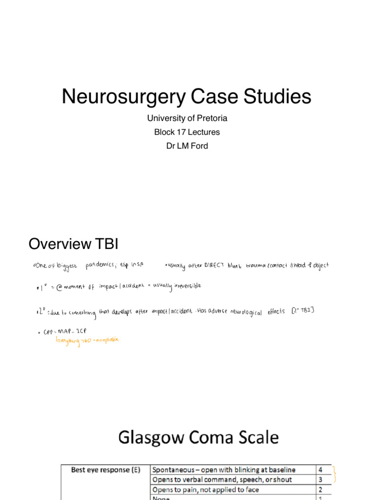 1.Neurosurgery.trauma Block Student Tuts | PDF | Central Nervous System ...