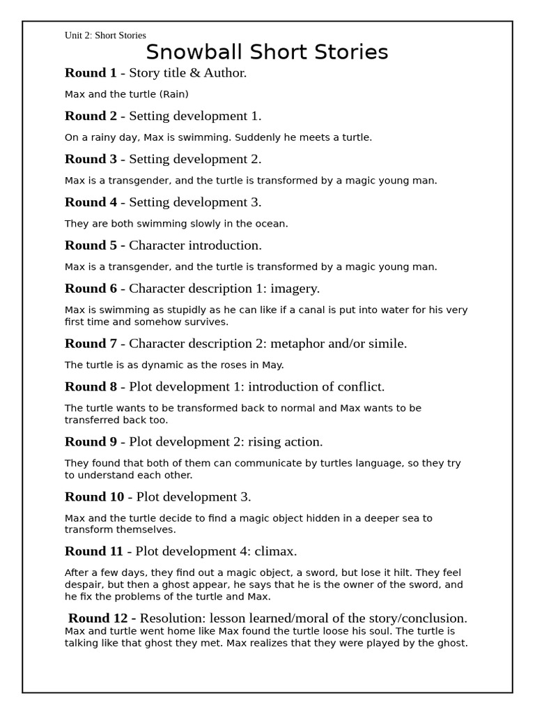 2.0 Snowball Short Stories | PDF