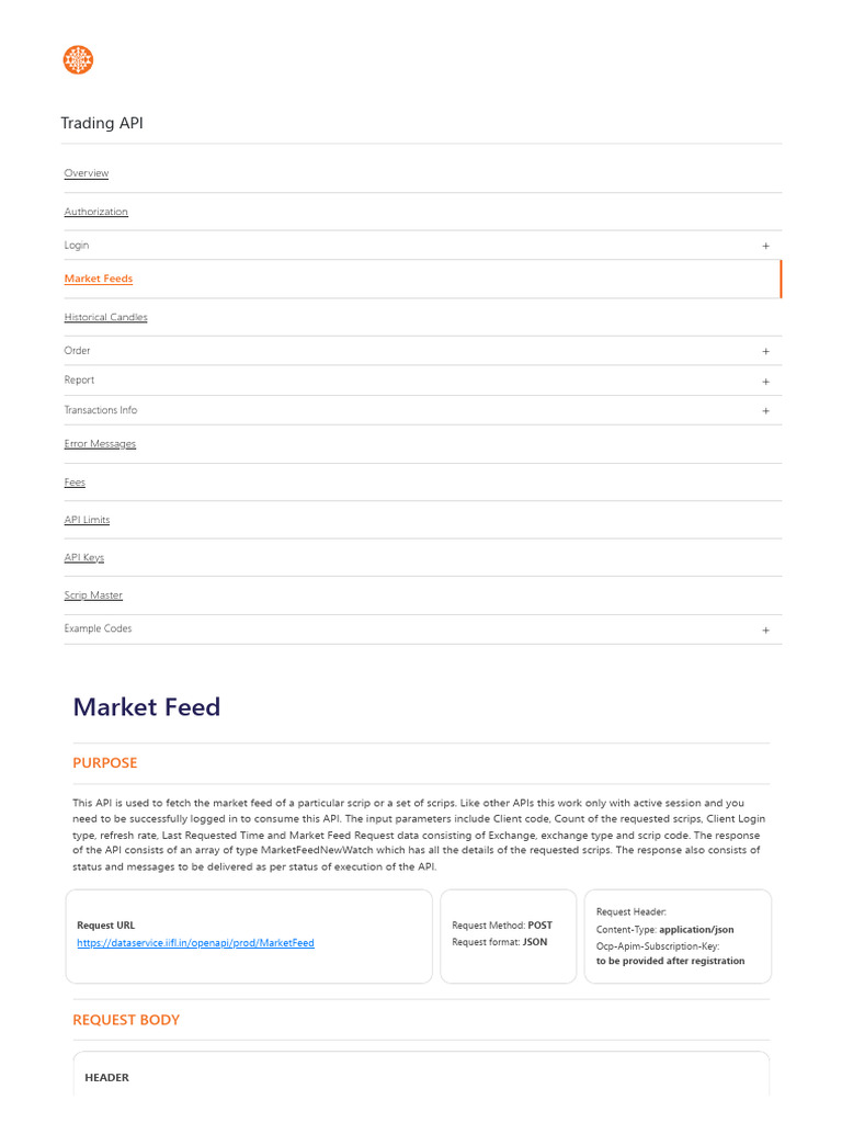 Trading API - Market Feed | PDF | Parameter (Computer Programming ...