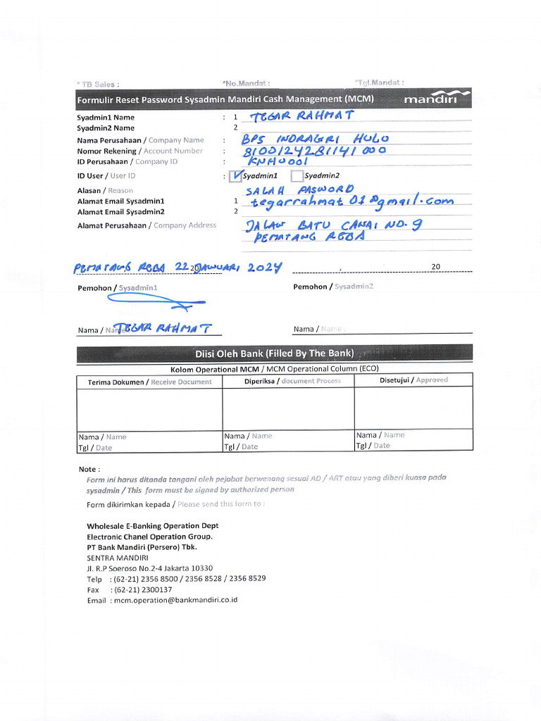 Form Reset Password | PDF