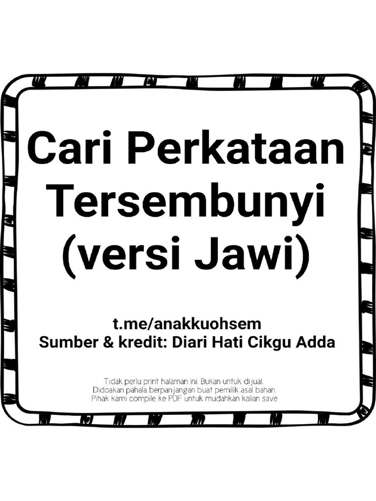 (Jawi) Cari Perkataan Tersembunyi-1 | PDF