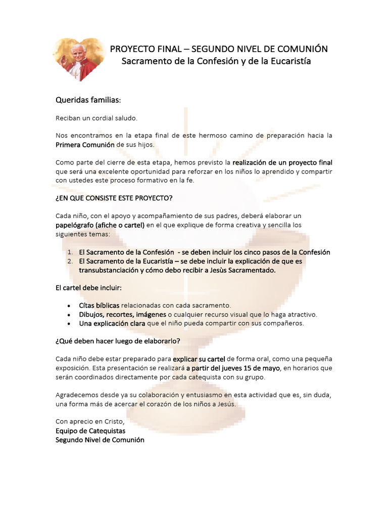 Proyecto Final - Segundo Nivel de Comunion | PDF