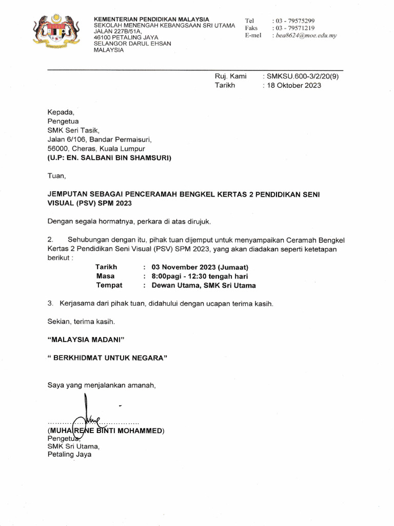 Surat Jemputan Penceramah | PDF